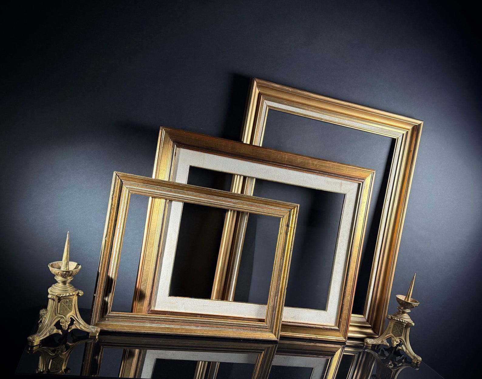 Set of 3 Large Classic Vintage French Wood Picture Frames – White ...