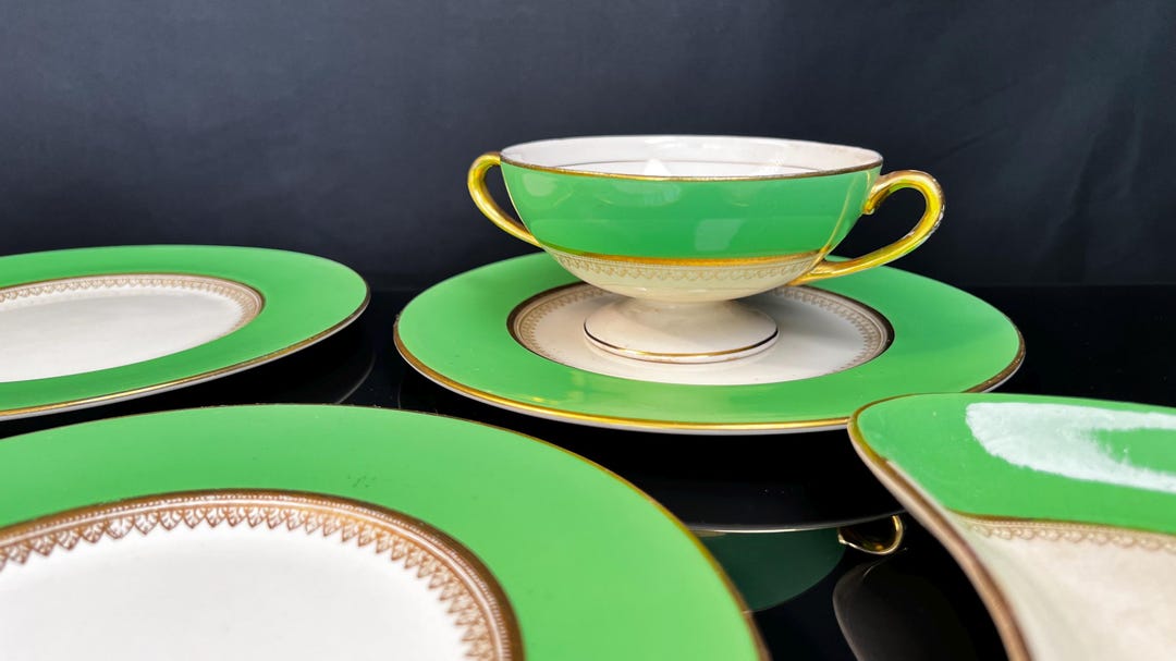 Soho Pottery ‘ambassador Ware’ Dinner Set in Green Finish (vintage) - Etsy