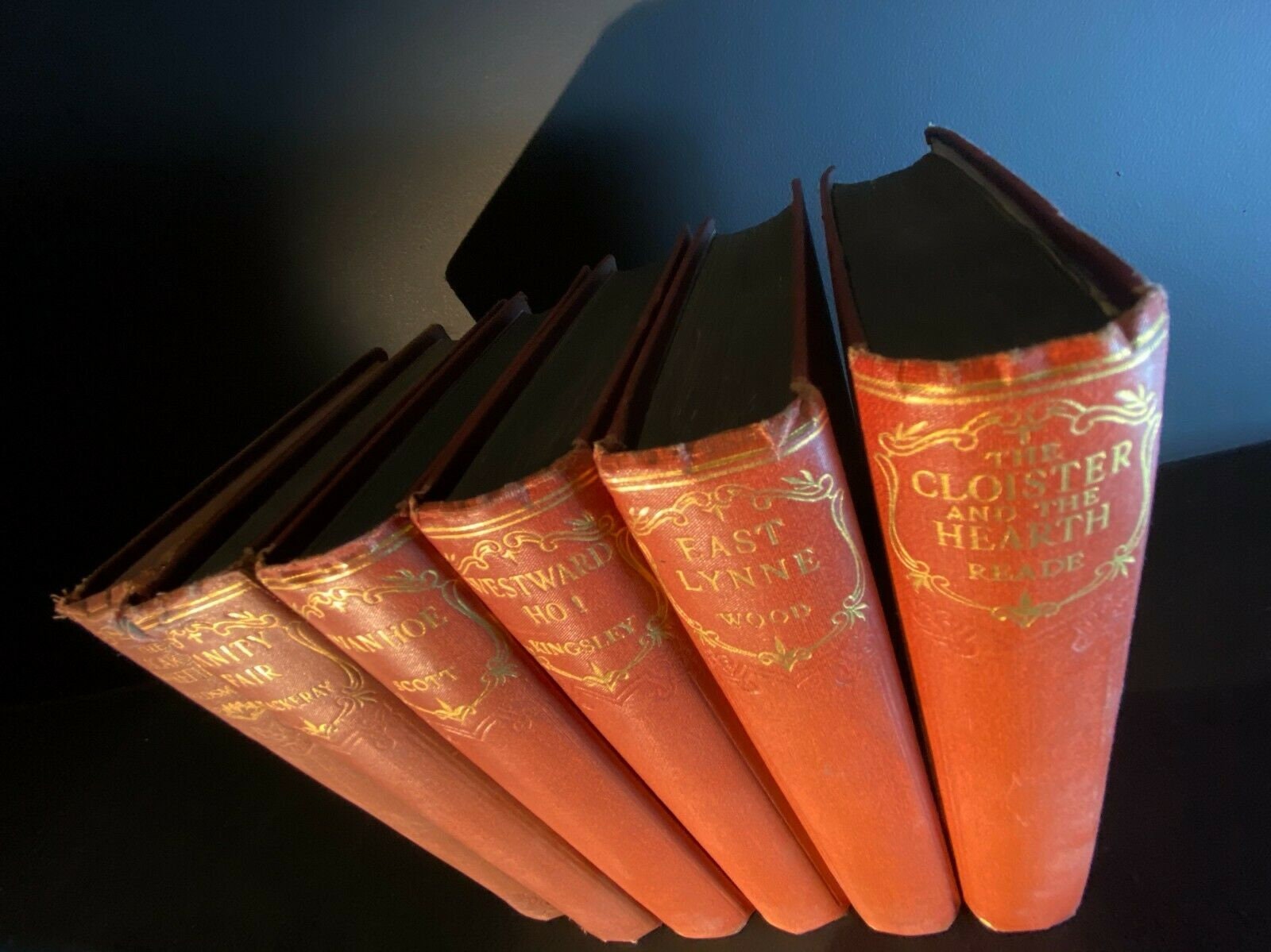 6 Vintage Red Books Various Authors Odhams Press / Ivanhoe Vanity Fair ...