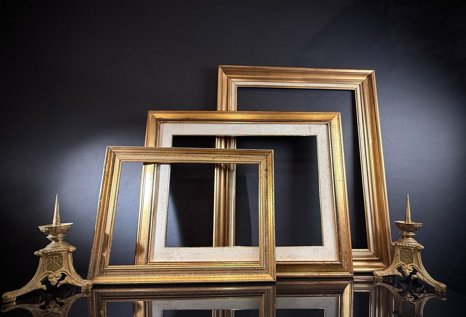 Set of 3 Large Classic Vintage French Wood Picture Frames – White ...