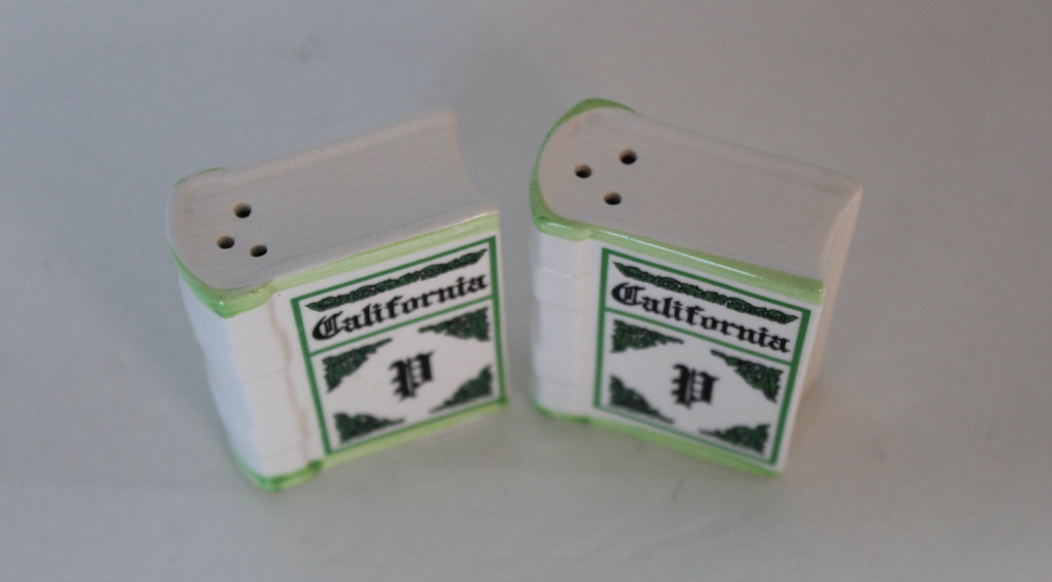 Vintage Books Salt and Pepper Shakers, California Souvenir, Kitchen ...
