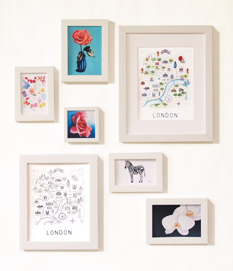 London City Map Art Print - Watercolor Illustration - Etsy