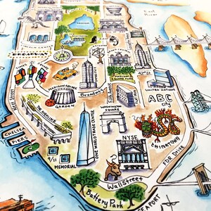 New York City Map Art Print - Watercolor - Etsy