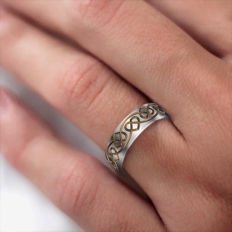 Celtic Heart Ring Celtic Titanium Ring Irish Ring | Etsy