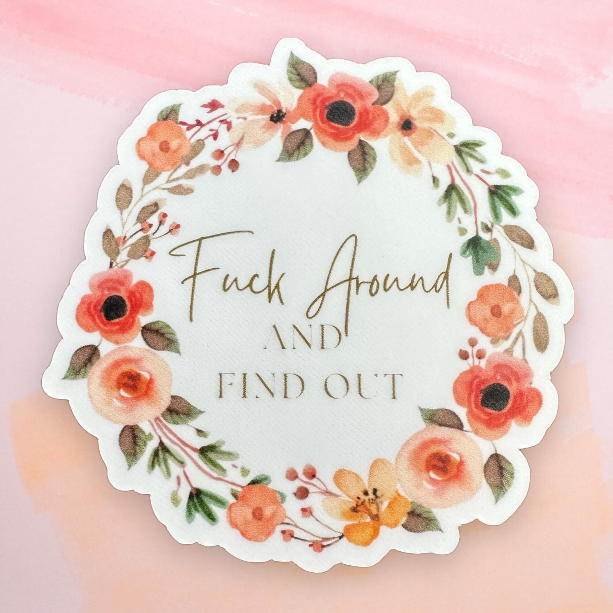 Swear Word Stickers, Floral Cuss Word Stickers, Vinyl Stickers, Premium ...