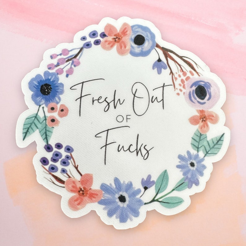 Swear Word Stickers, Floral Cuss Word Stickers, Vinyl Stickers, Premium ...