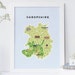 Fife Map Illustrated Map of Fife Print / Travel Gifts / Gifts for ...