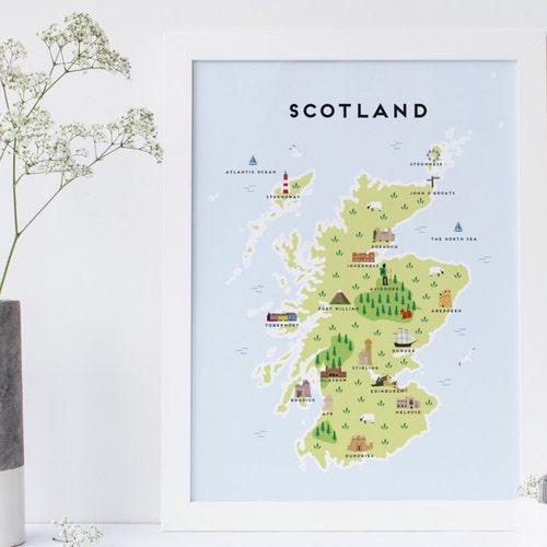Scotland Map A4 Print Push Pin Map Personalised Scotland | Etsy UK