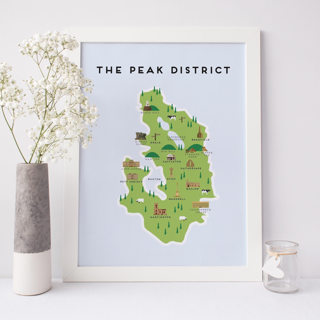 Peak District Map - Illustrated Map of Peak District National Park ...