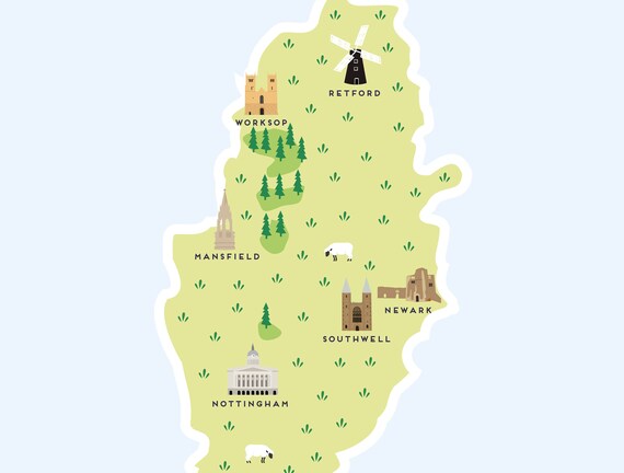 Map Of Nottinghamshire England
