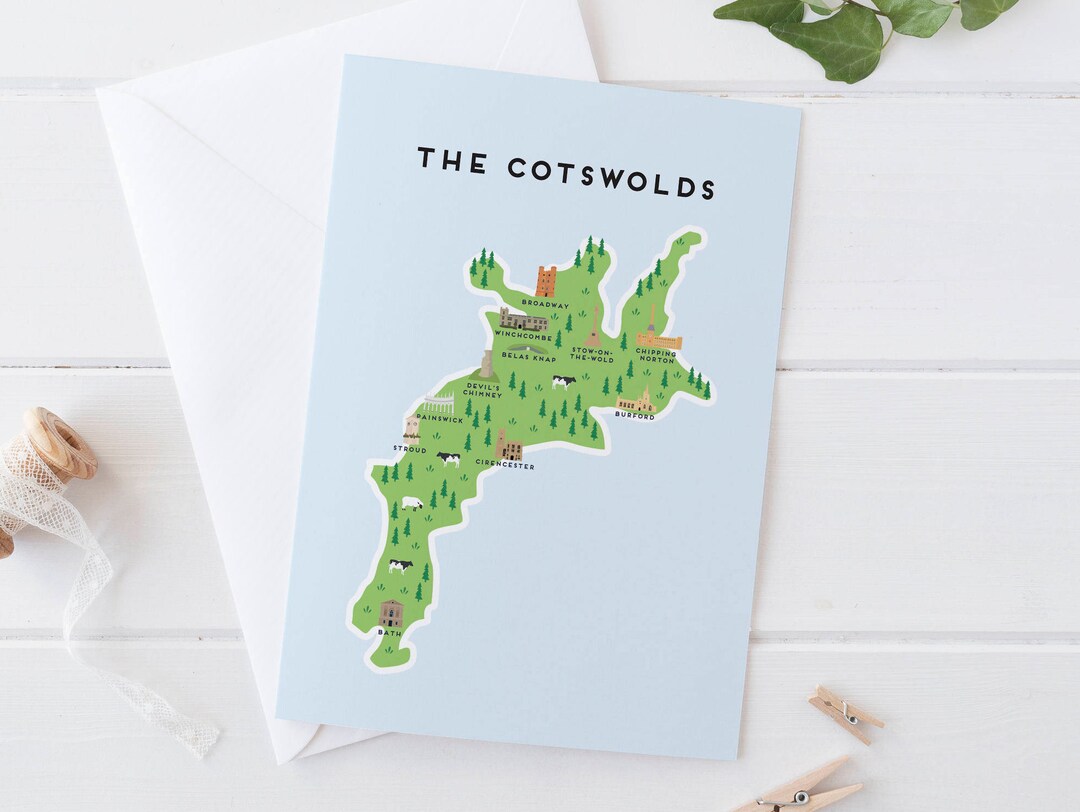 The Cotswolds Greetings Card / Travel Gifts / Gifts for Travellers ...