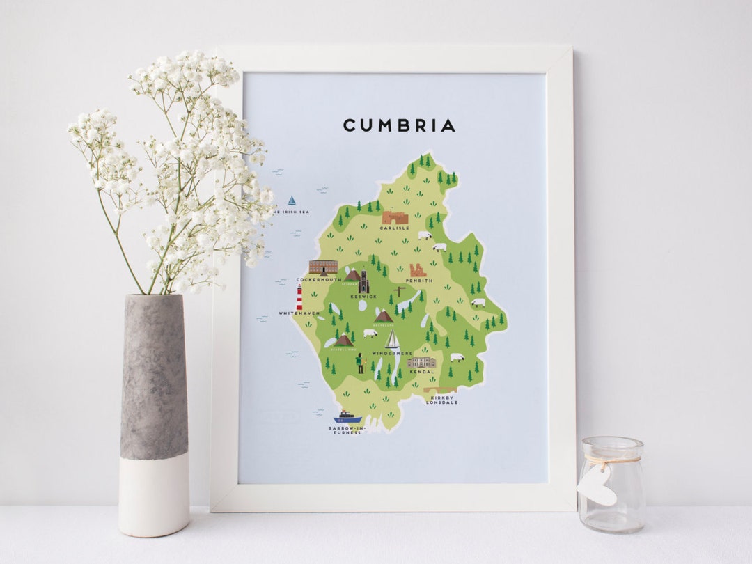 Cumbria & the Lake District Map / Travel Gifts / Gifts for Travellers ...