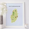 Kent Map Illustrated Map of Kent Print / Travel Gifts / Gifts for ...