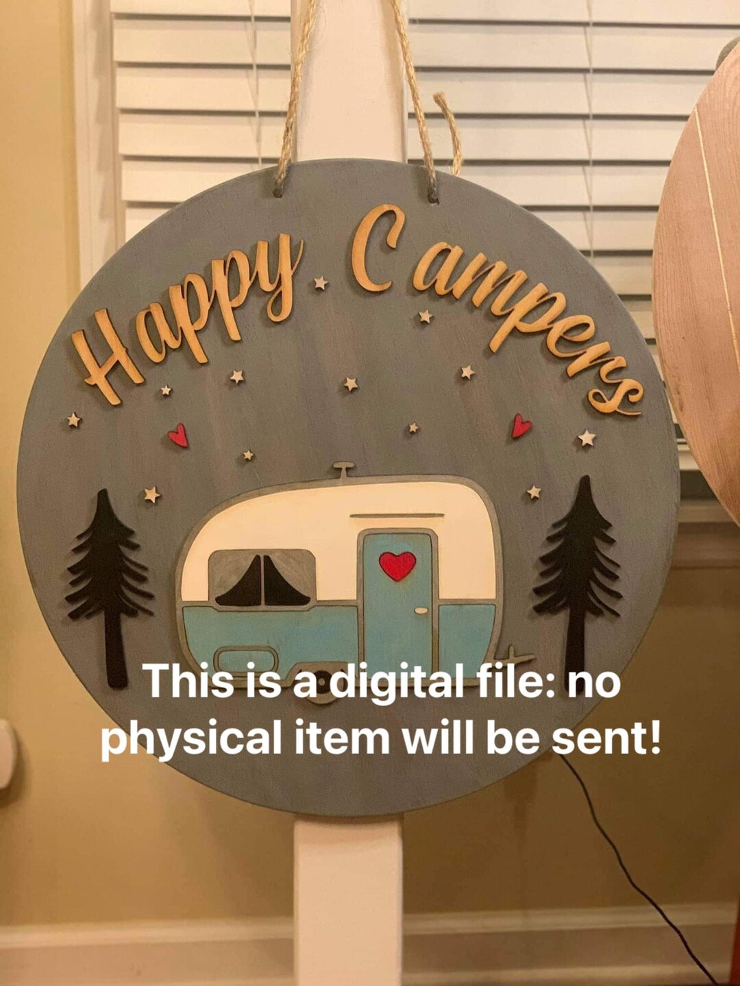 Happy Camper Circle Sign Svg-download for Glow Forge Laser - Etsy