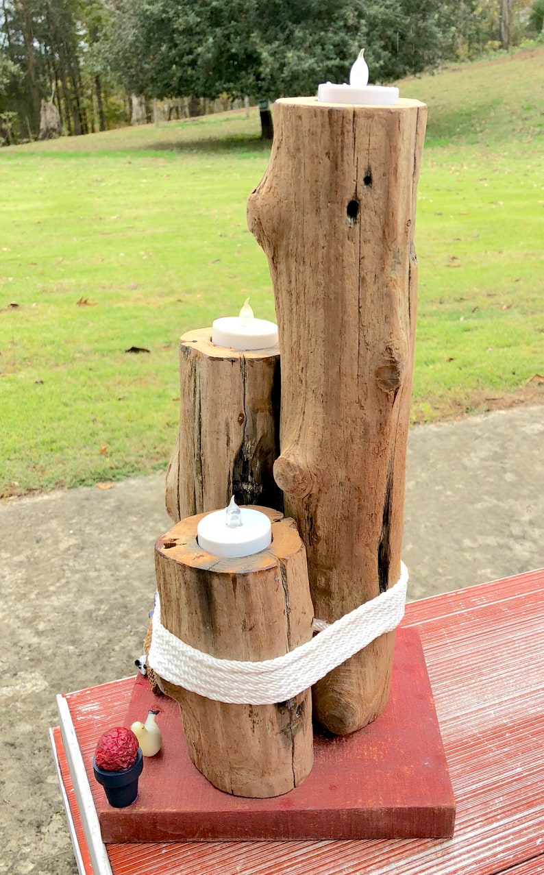 Candle or Solar Light Post Nautical Pier Decor Cedar | Etsy