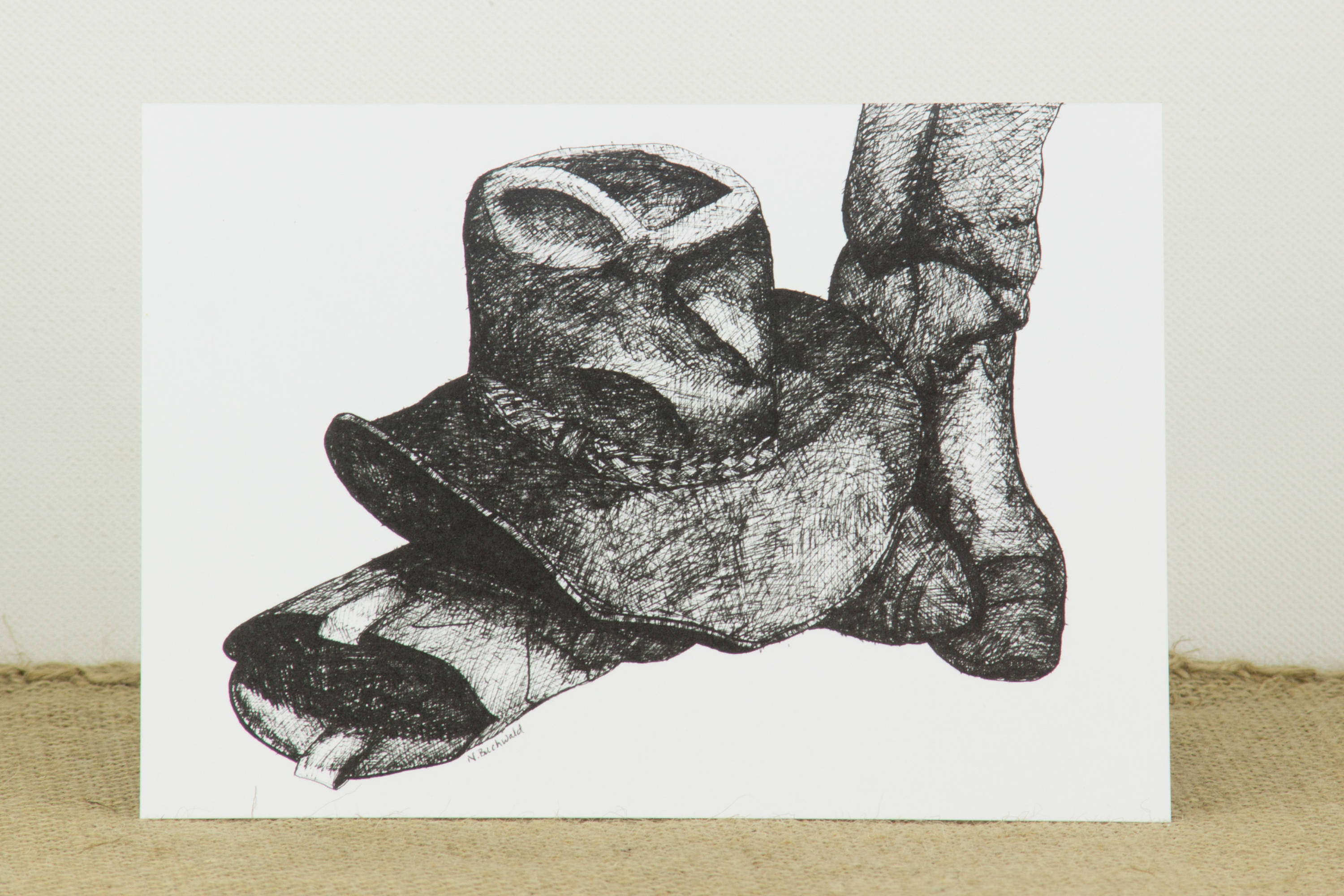 Cowboy Boot Ink Drawing