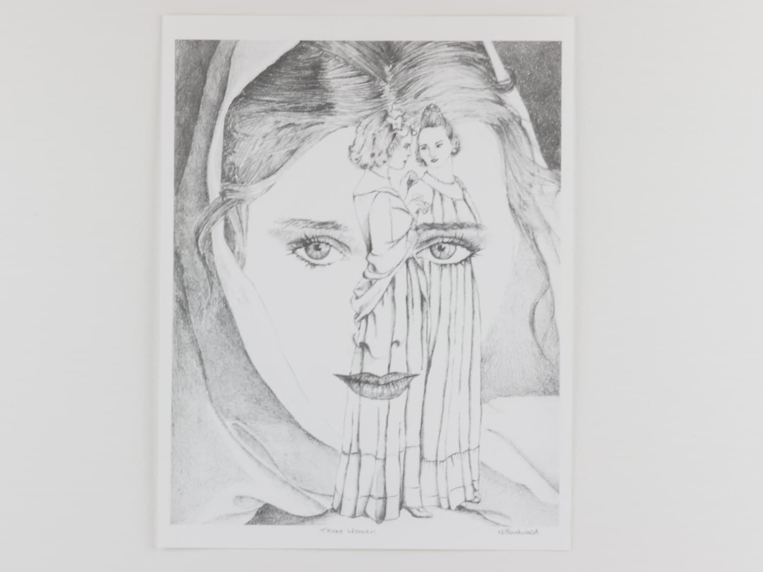 Women pencil drawing print-ladies print-vintage drawing-gift for her ...
