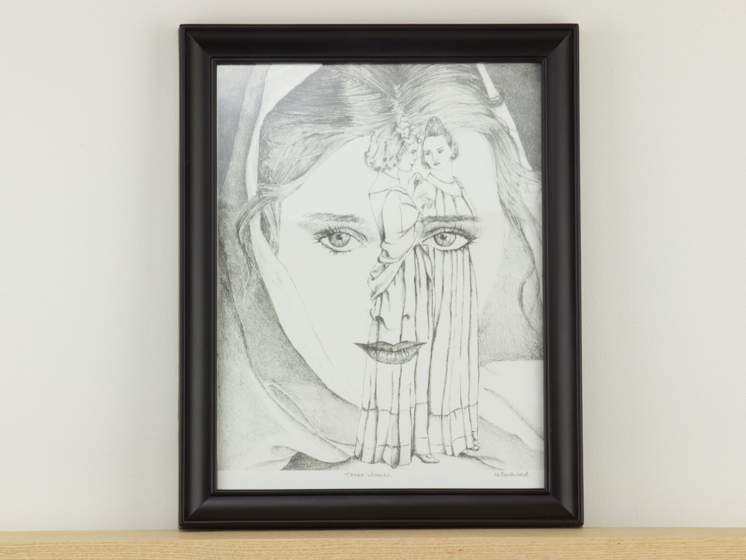 Women pencil drawing print-ladies print-vintage drawing-gift for her ...