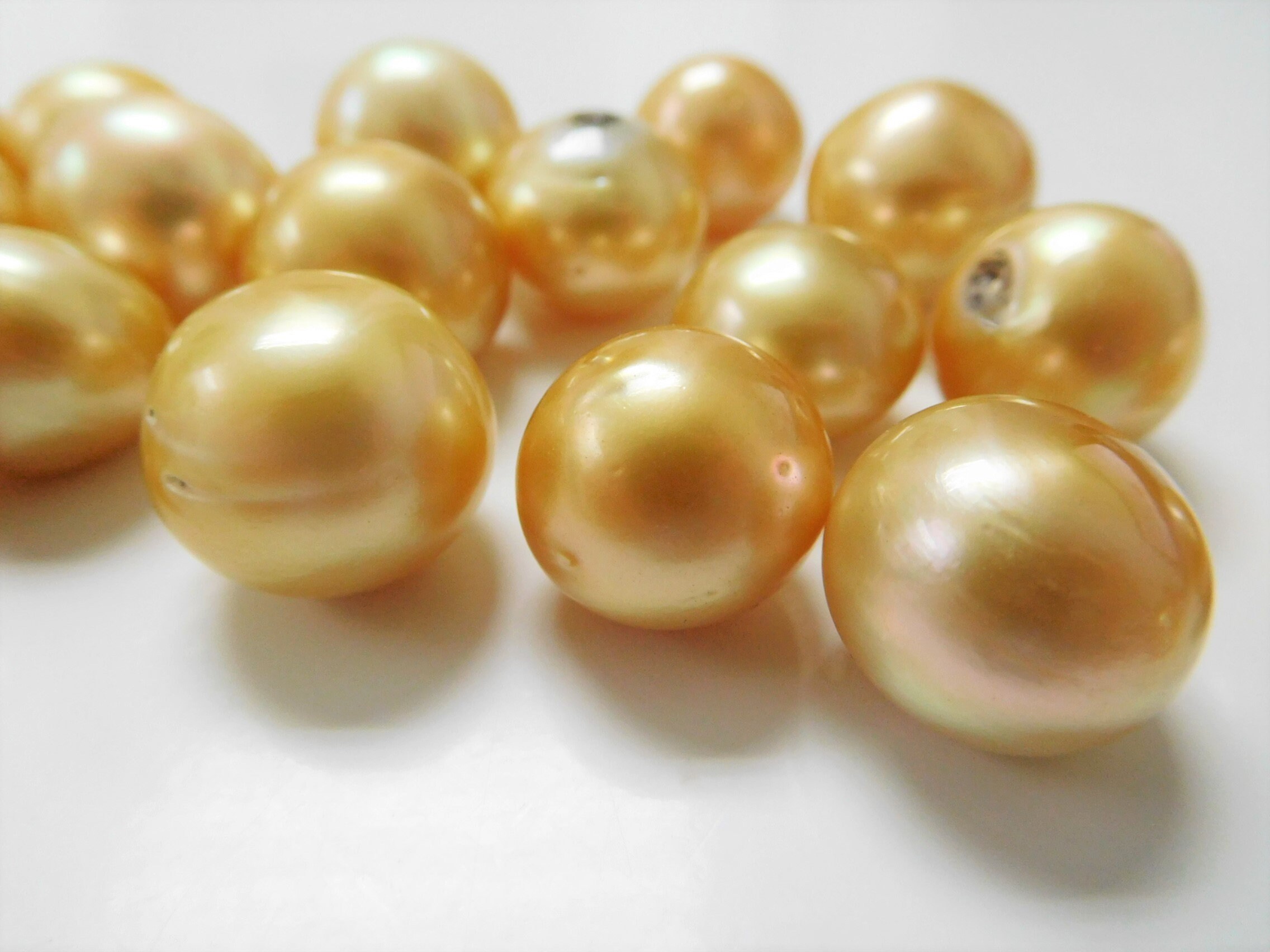 15-18mm Golden Button/near-round South Sea Loose Pearls - Etsy