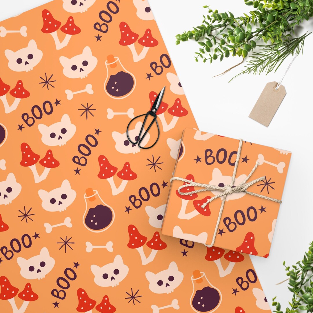 Cute Halloween Boo Cat Potion Magic Mushroom in Orange - Etsy