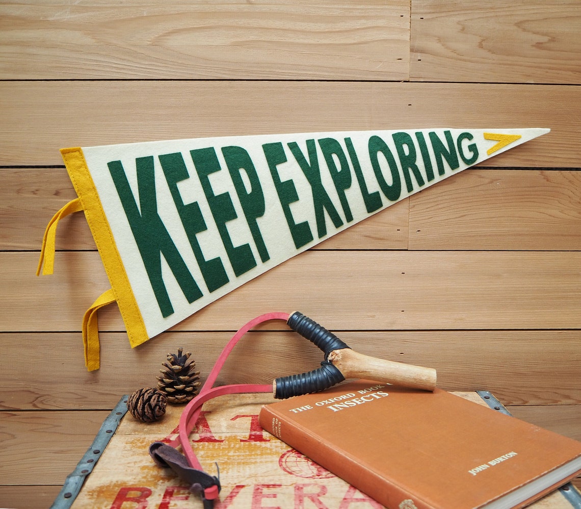 Keep Exploring Pennant Flag, Explorer Flag, Adventure Pennant, Room ...