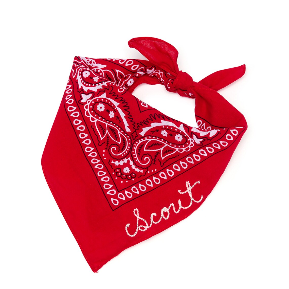 Custom Chain Stitched Cotton Bandana, Personalized Embroidered ...