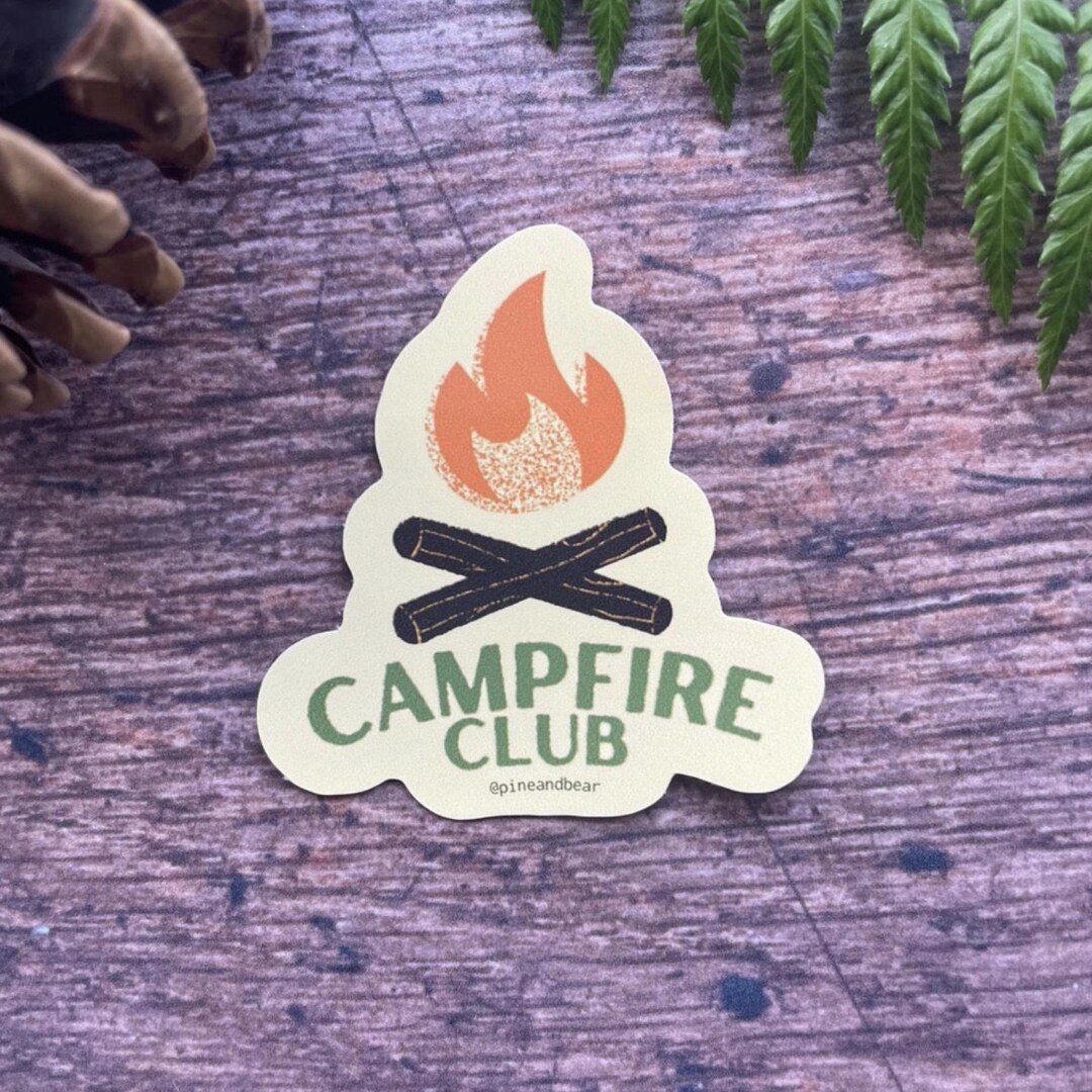 Campfire Club Vinyl Sitcker, Camping Sticker, Waterproof Sticker ...