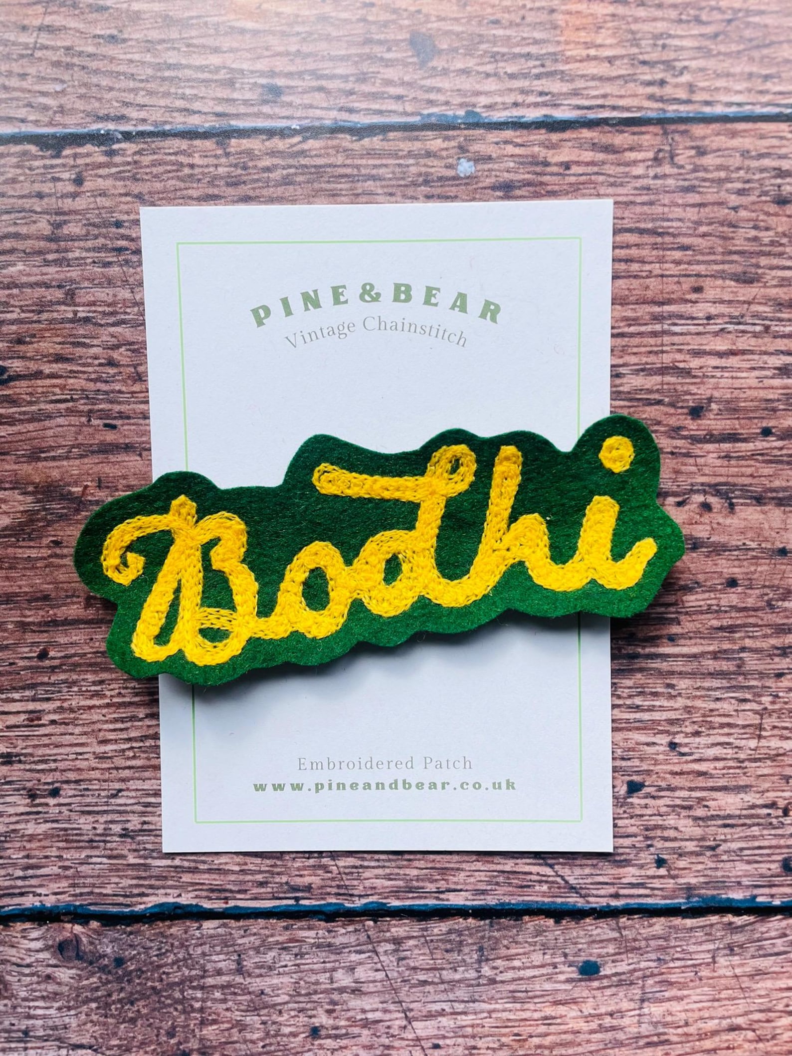 Custom Chain Stitch Name Patch, Wool Felt Name Badge, Chain Stitch ...