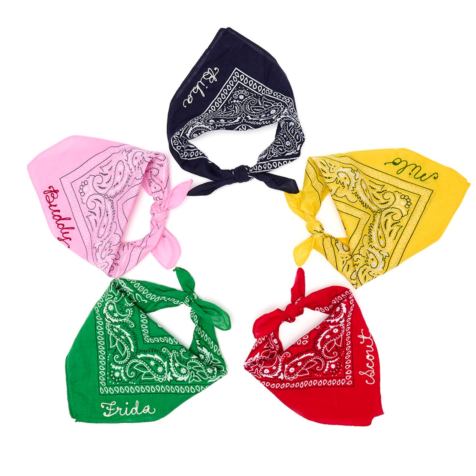 Custom Chain Stitched Cotton Bandana, Personalized Embroidered ...
