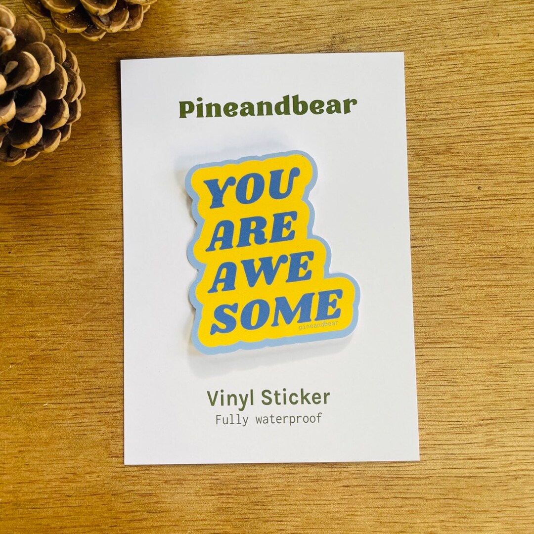 You Are Awesome Vinyl Sticker, Retro Sticker, Waterproof Sticker - Etsy