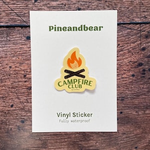 Campfire Club Sticker - Waterproof Vinyl Decal for Laptop, Water Bottle ...