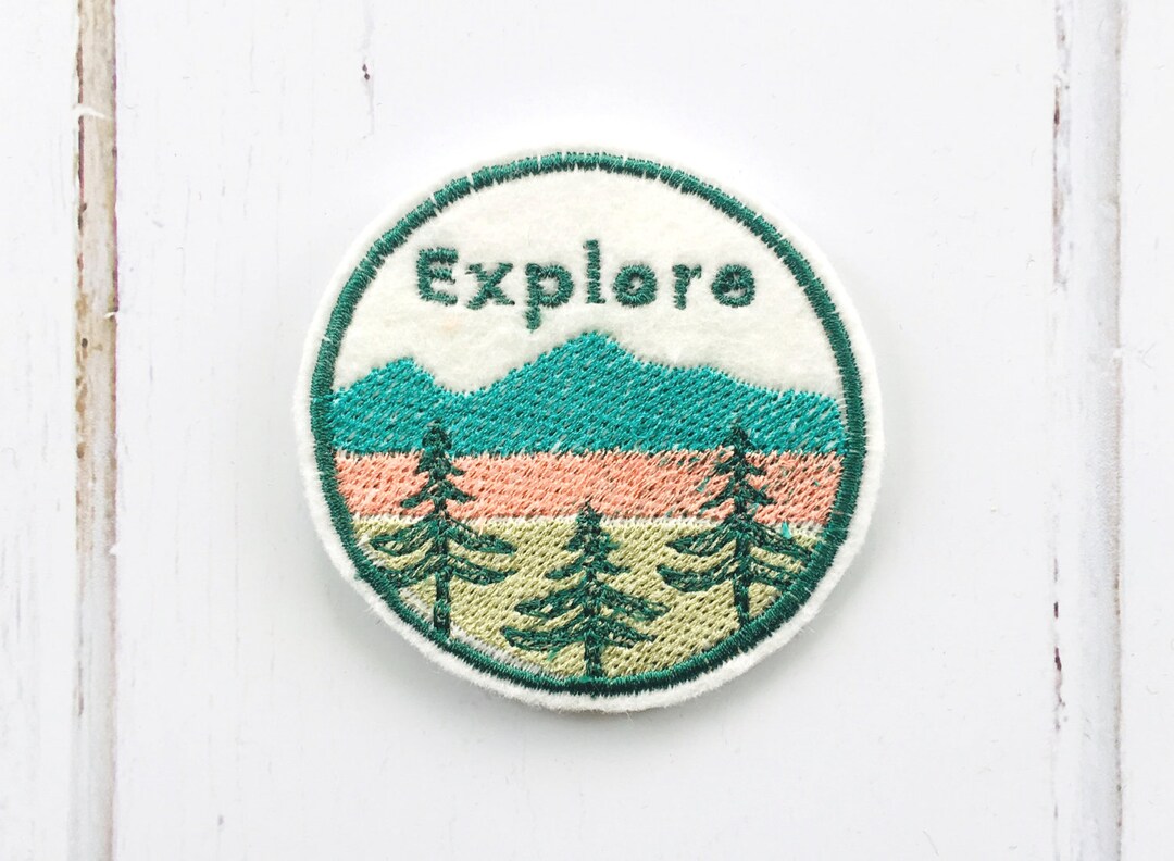 Explore Embroidered Patch, Mountain Tree Iron on Patch, Adventure ...