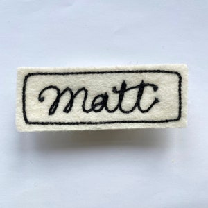 Custom Chain Stitch Name Patch, Wool Felt Name Badge, Chain Stitch ...