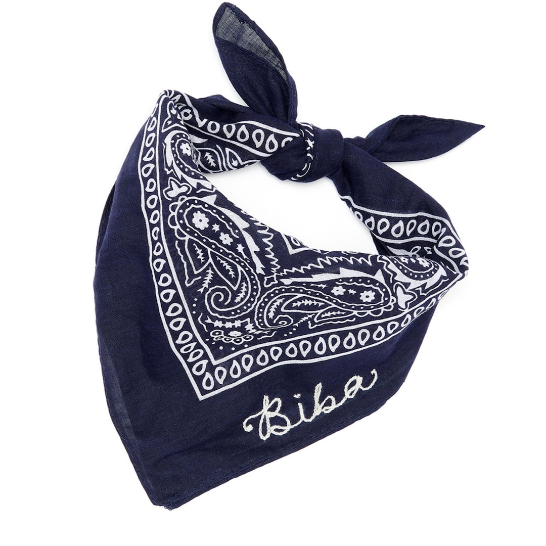 Custom Chain Stitched Cotton Bandana, Personalized Embroidered ...