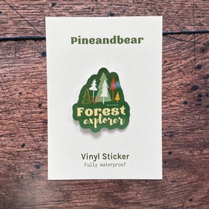 Forest Explorer Vinyl Outdoor Sticker, Adventure Sticker, Water Bottle ...