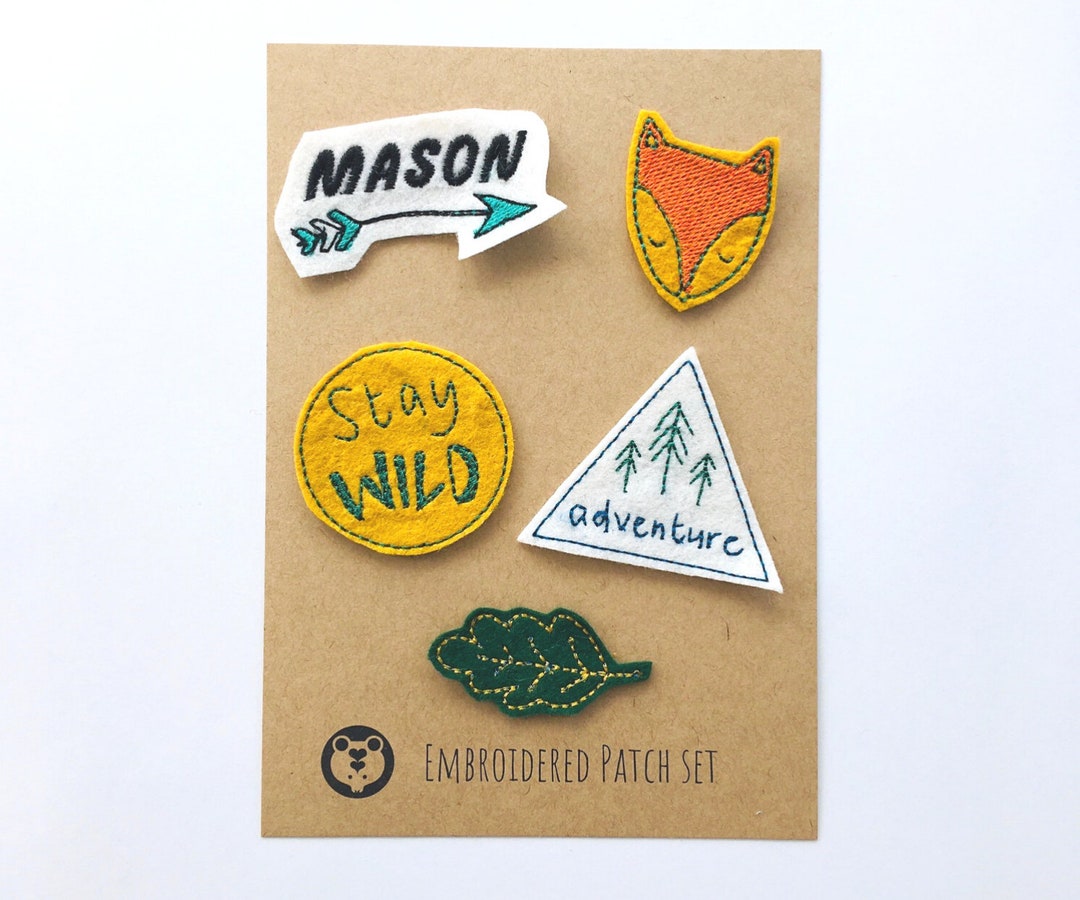 Personalised Patch Set for Kids, Adventure Patches, Set of 5 ...