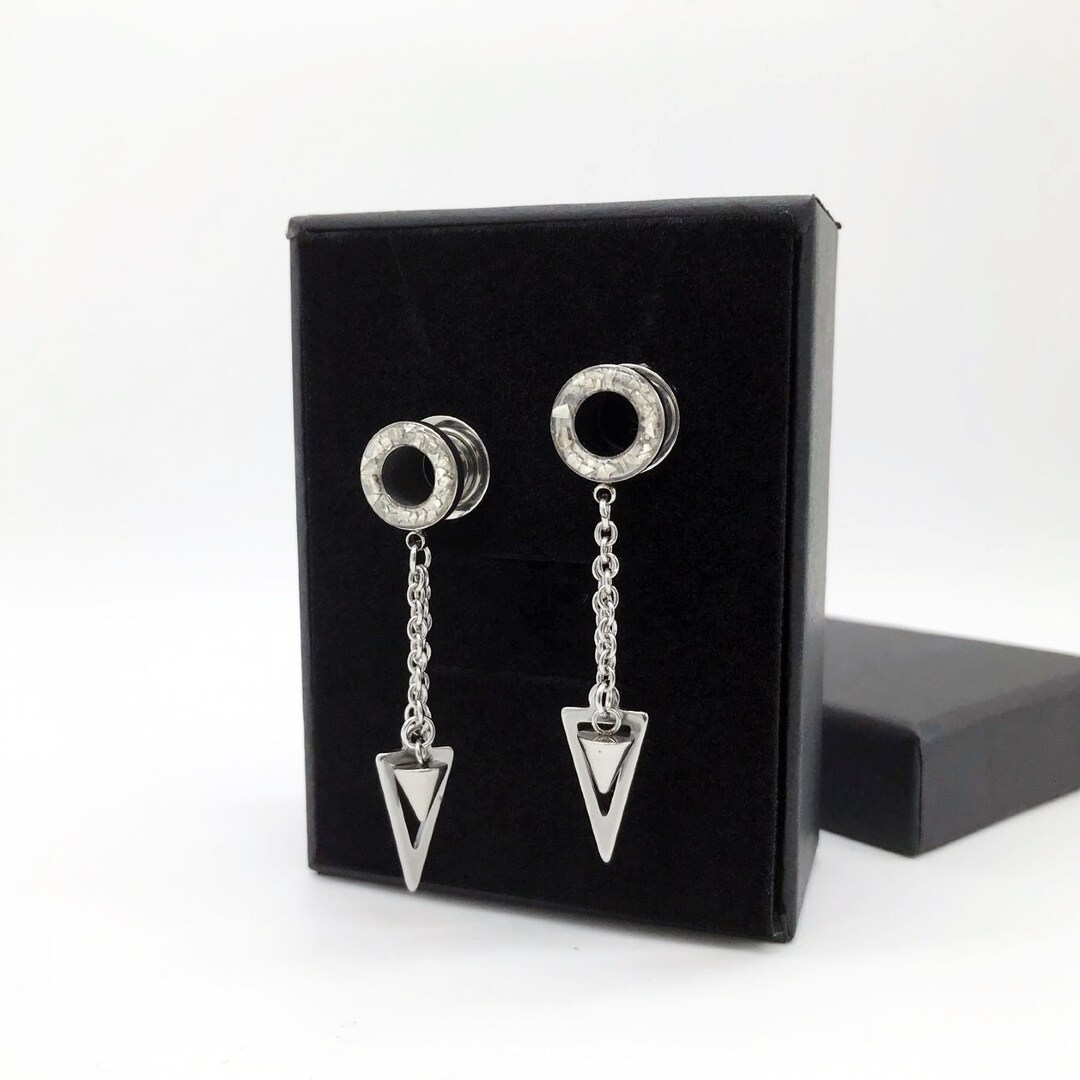 Crushed Glass Bullet Ear Gauges 8g,6g, 4g, 2g, 0g, 00g, 1/2,9/16, 5/8 ...