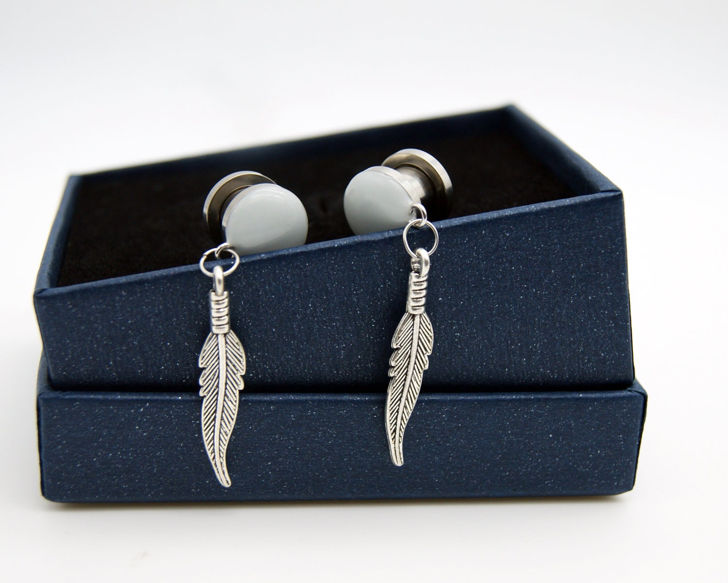 Silver Leaves Screw on Ear Gauges Plugs in Gold Color Size - Etsy