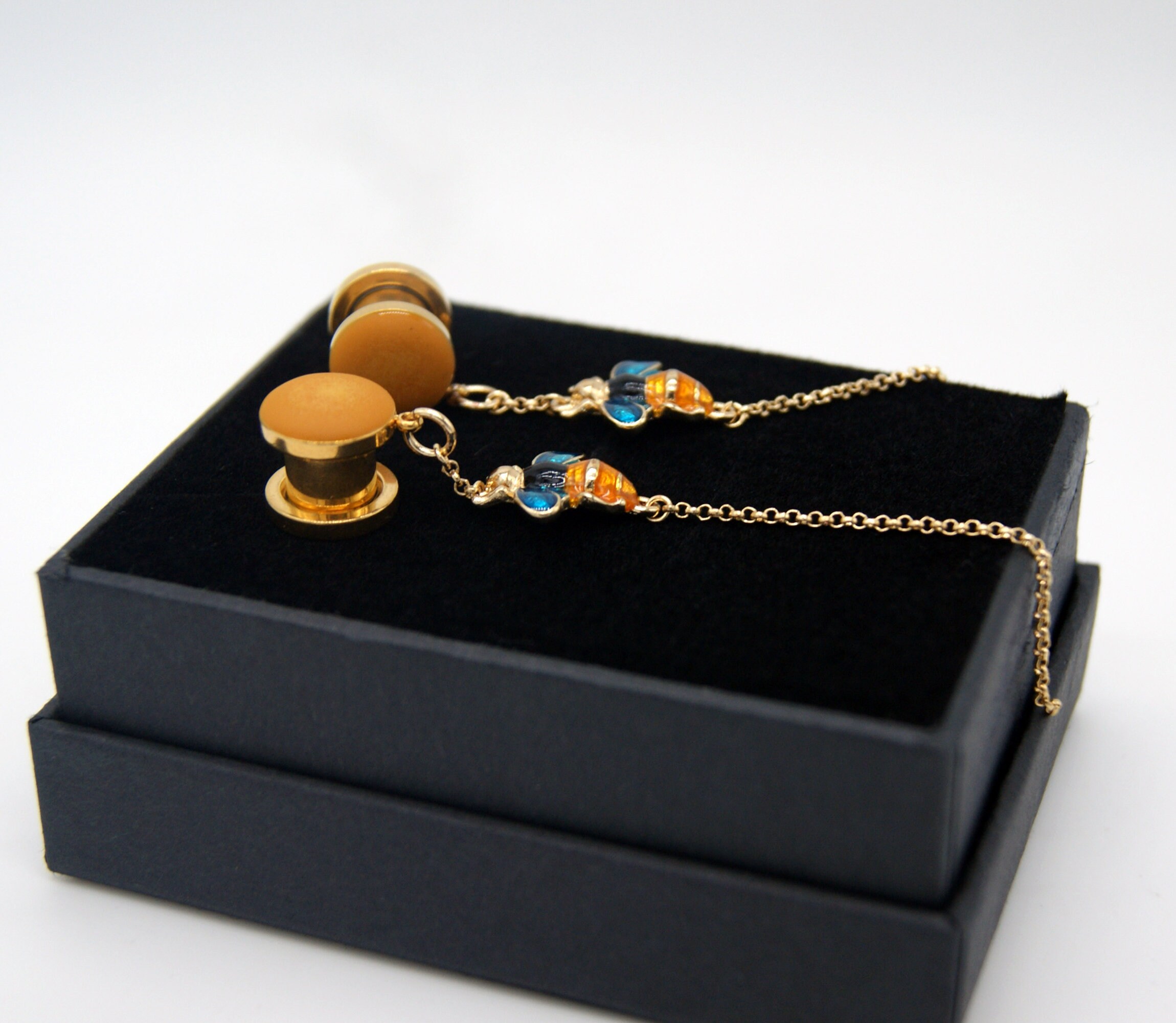 Cute Honeybee Dangle Plugs /8g 6g 4g 2g 0g 00g 1/2 9/16 | Etsy