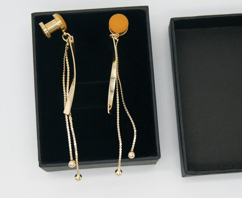 Cute Rotating Gold Chain Dangle Plugs /8g 6g 4g 2g 0g 00g | Etsy