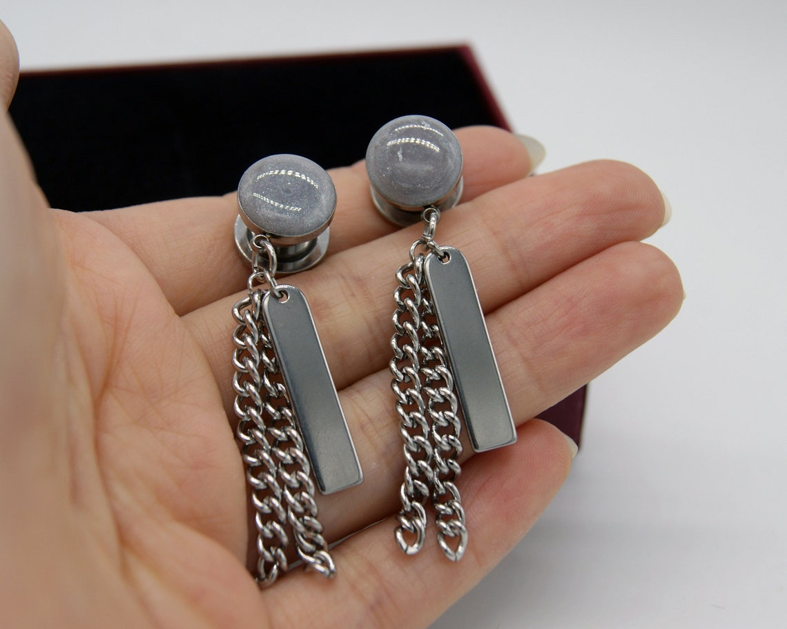 Silver Men Plugs Gauges/8g 6g 4g 2g 0g 00g 1/2 9/16 | Etsy