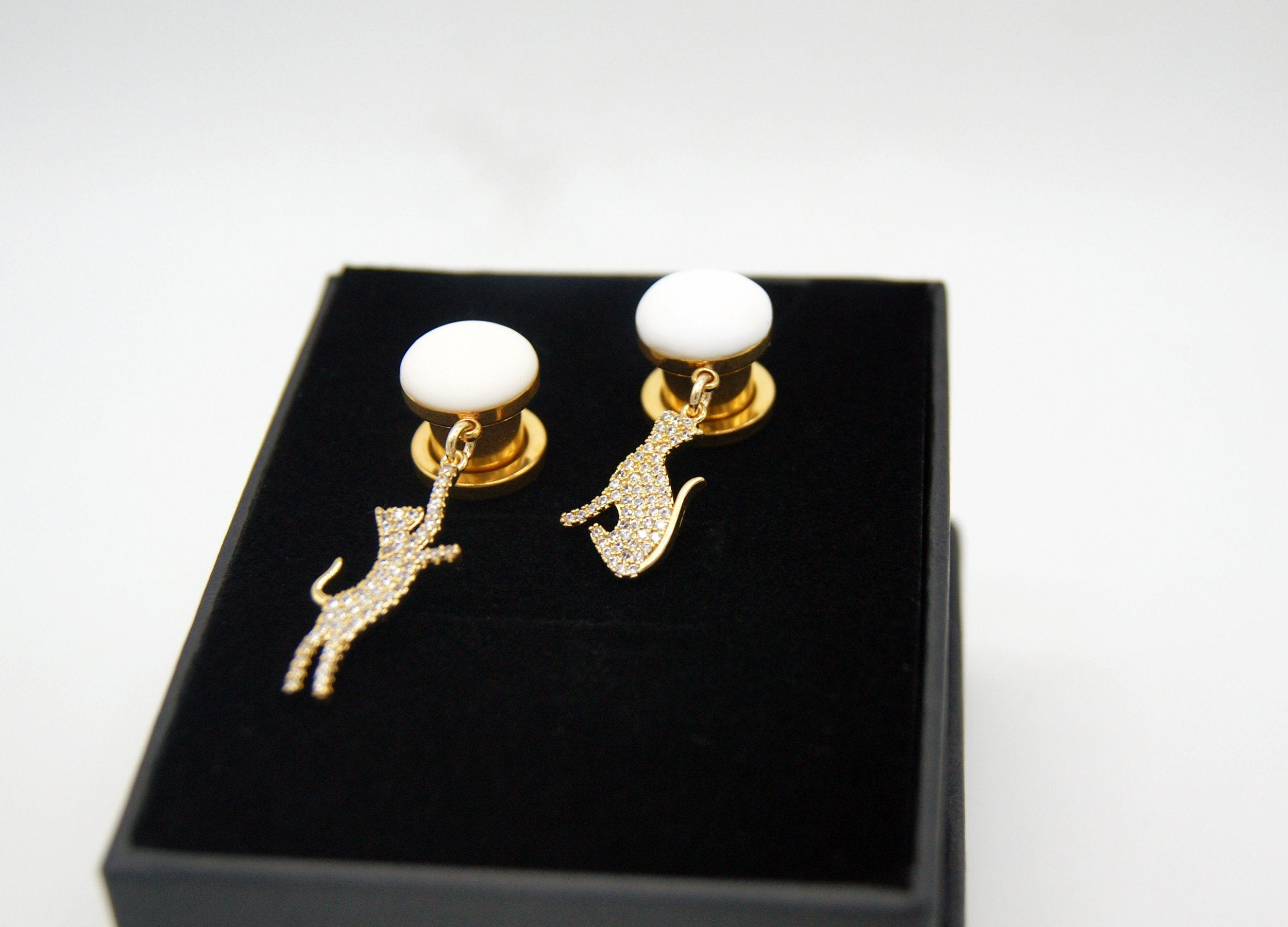 Cute Kitten Dangle Plugs /8g 6g 4g 2g 0g 00g 1/2 9/16 | Etsy