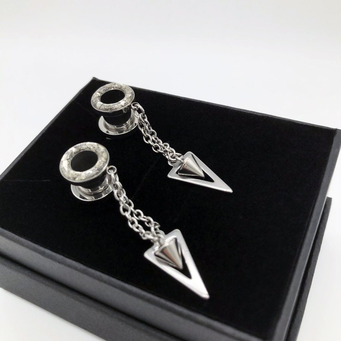 Crushed Glass Bullet Ear Gauges 8g,6g, 4g, 2g, 0g, 00g, 1/2,9/16, 5/8 ...