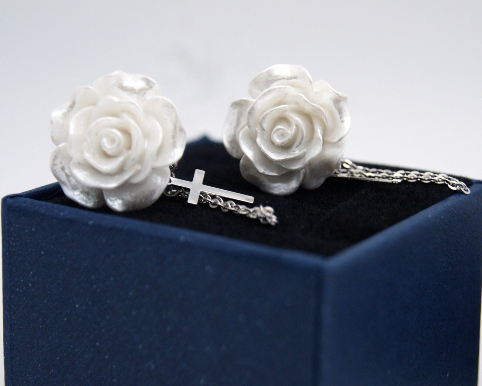 White Rose Cross Plugs Gauges8g 6g 4g 2g 0g 00g | Etsy