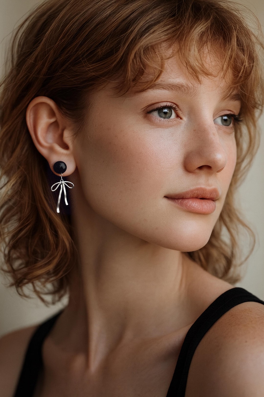 Silver Bow Tie Ear Plugs,black Ear Gauges,minimal Earrings Gauges ...