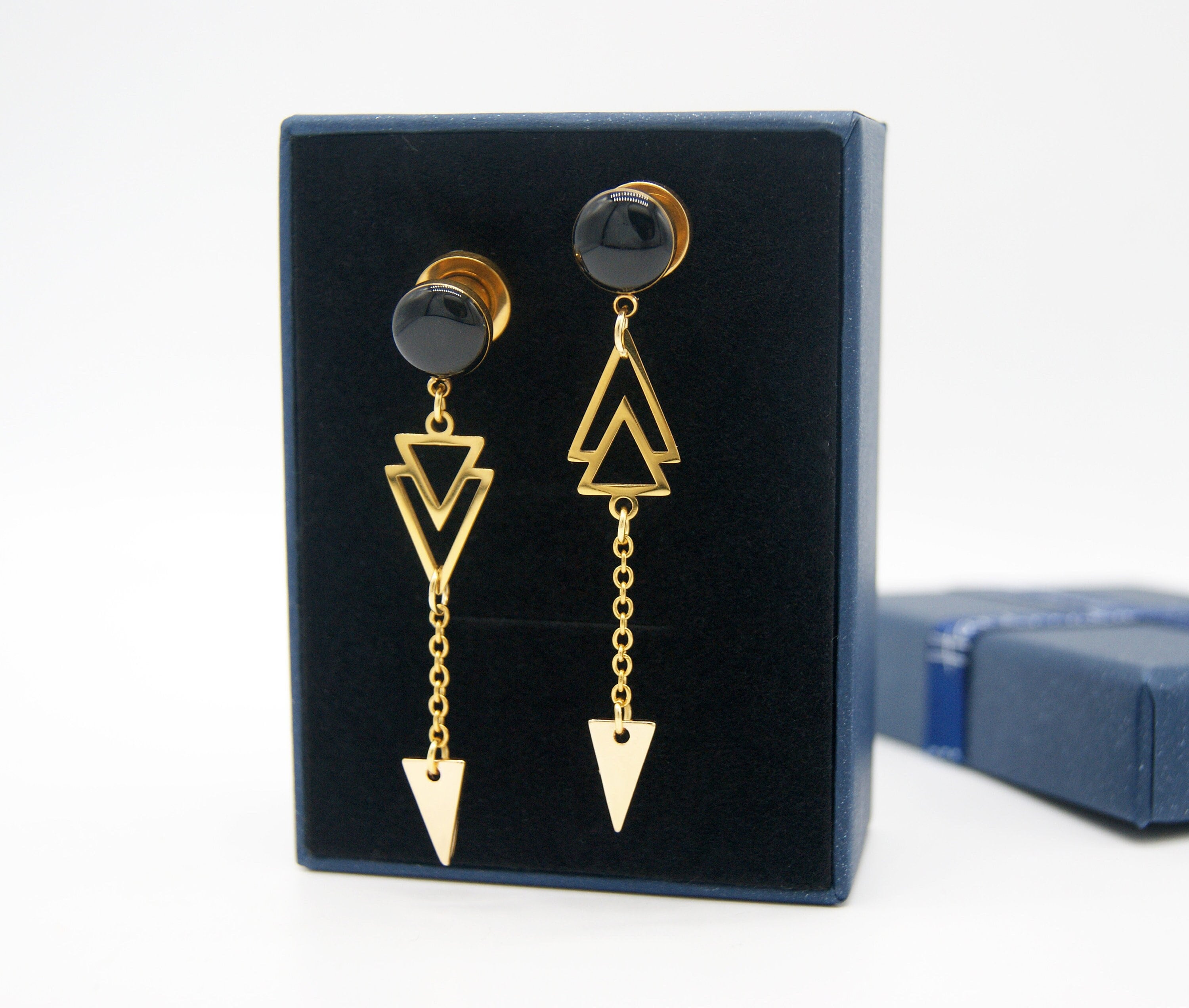 Triangle Geometric Dangle Plugs /8g 6g 4g 2g 0g 00g 1/2 - Etsy