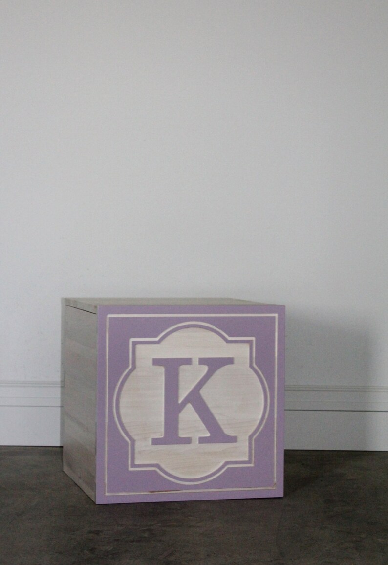 Personalized Solid Wood Toy Box Inspired by Children's Vintage Letter ...