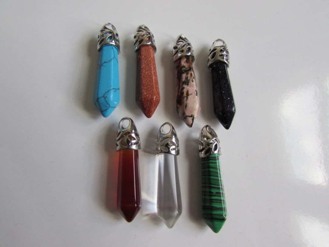 7 Crystal Point Healing Crystal Point Pendants Crystal Quartz ...