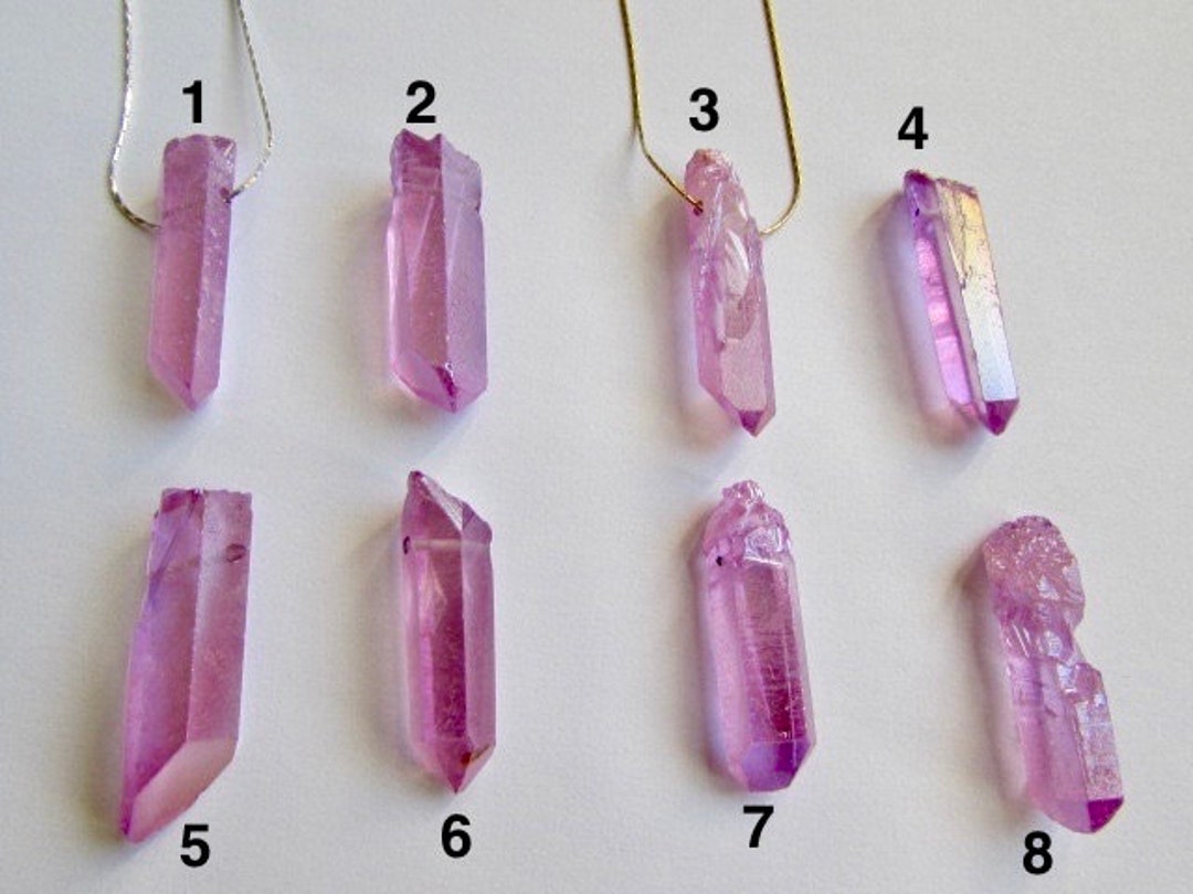 Pink Titanium Quartz Raw Necklace Sterling Silver Gold Filled Custom ...
