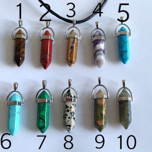 Crystal Point Healing Crystal Choker Necklace Amethyst Tigers Eye ...